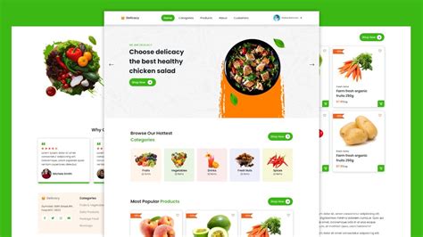 responsive fruits and vegetables website design using html css and