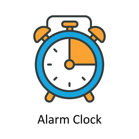 Alarm Clock Vector Fill Outline Icon Design Illustration Time Management Symbol On White