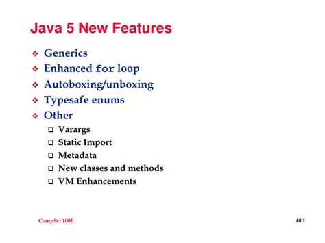 Ppt Java 5 New Features Powerpoint Presentation Free Download Id5079454