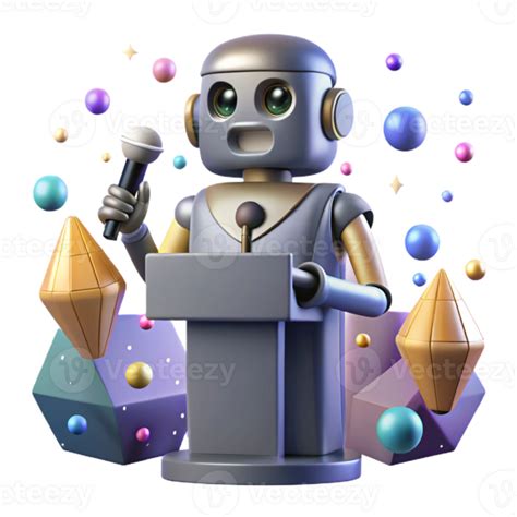Wonderful Contemporary Robot Silhouette Giving Speech Cutout For Public Speaking Detailed