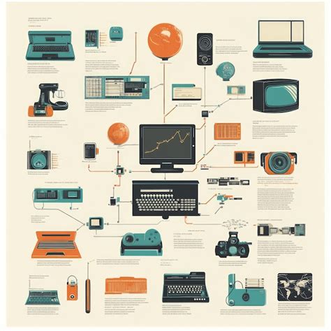 Evolution Of Technology Timeline From 1970s To 2000s Premium Ai Generated Image