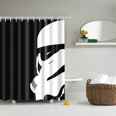 Youni Star Wars Movie Shower Curtain Black Background 72x72 Inch
