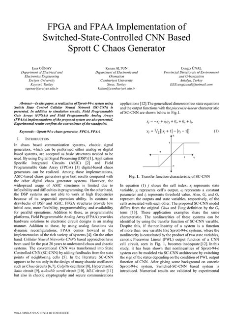 Pdf Fpga And Fpaa Implementation Of Switched State Controlled Cnn