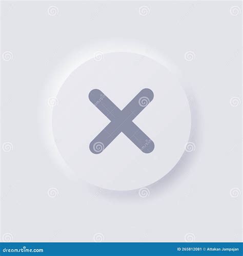 Cross Icon White Neumorphism Soft Ui Design Stock Vector Illustration Of Negative