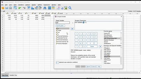 Spss Standard Normal Distribution Youtube