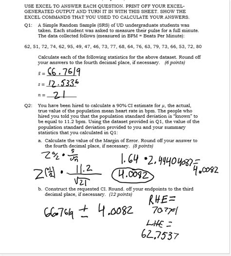 solved use excel to answer each question print off your