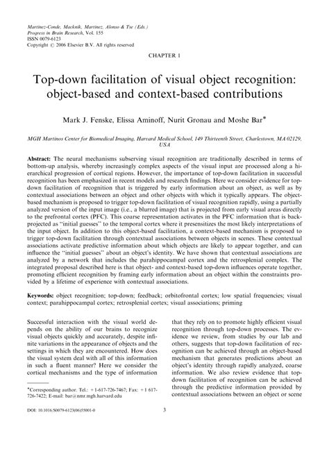 Pdf Top Down Facilitation Of Visual Object Recognition Object Based