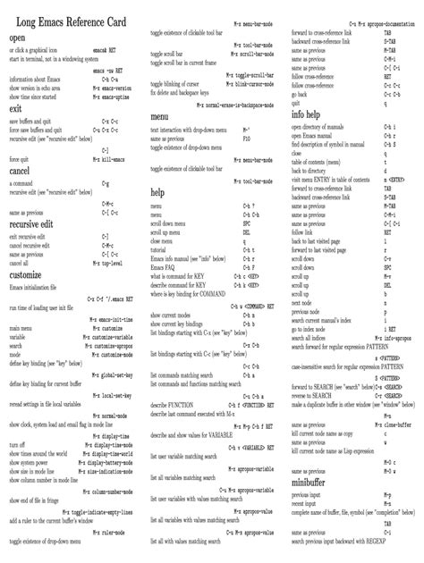 fillable online long emacs reference card fax email print pdffiller