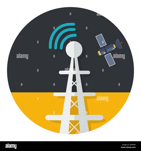 Radio Tower Broadcast With Satellite Transmitter Antenna Icon Broadcast Tower Digital Radio