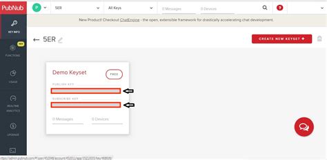 Step 8 Under Keys You Will See Your Pubnub Publish Key And Subscribe