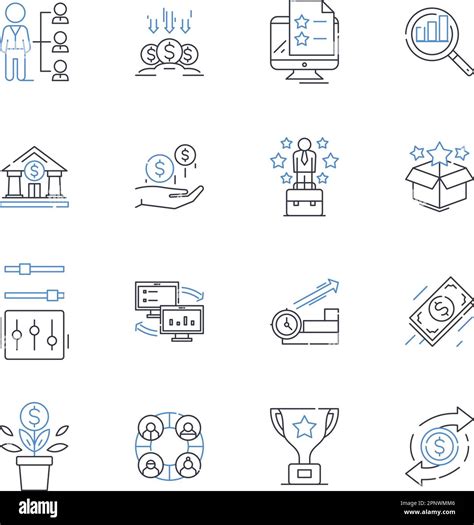 Business Review Line Icons Collection Analysis Insight Evaluation