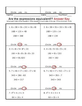 Are The Expressions Equivalent Editable By Teaching Tank TPT
