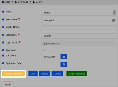 Changing A User Password