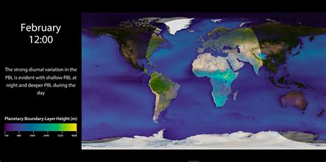 Planetary Boundary Layer Height Nsf Ncar Visualization Gallery