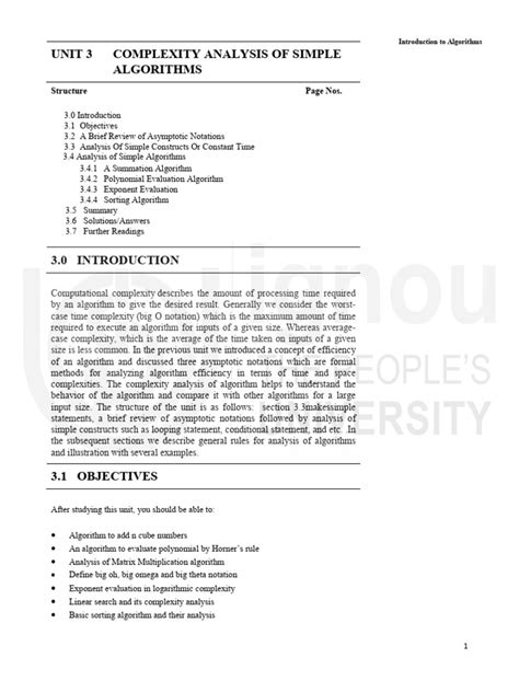 Unit 3 Pdf Time Complexity Matrix Mathematics