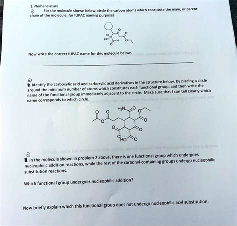 Solved Nomenclature For The Molecule Shown Below Circle The Carbon Atoms Which Constitute The