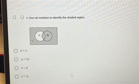 Solved Use Set Notation To Identify The Shaded Region Chegg
