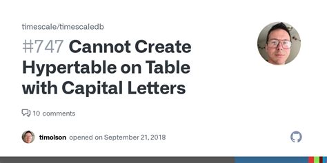 cannot create hypertable on table with capital letters · issue 747