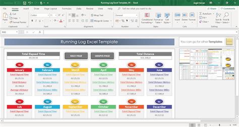 Running Log Excel Template Running Tracker Running Excel Etsy Canada