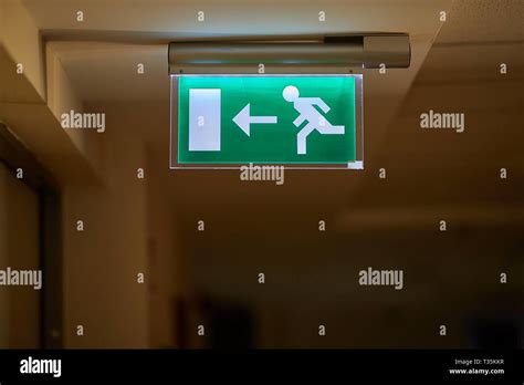 Emergency Exit Sign Stock Photo Alamy