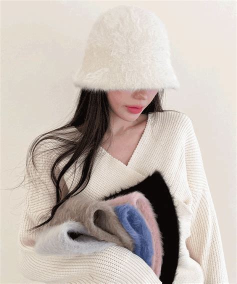 [특별기획] 부드러운 앙고라 퍼 버킷햇 벙거지 겨울 털모자 6color 에이블리