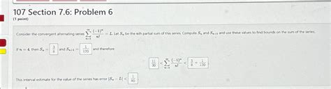 solved 107 ﻿section 7 6 problem 6 1 ﻿point consider the