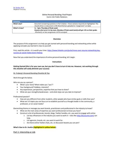 Personal Branding Assignment Doc