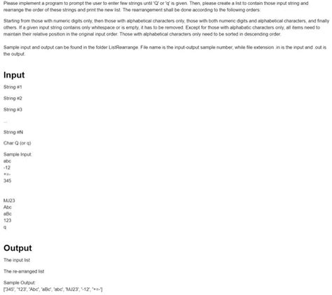 Solved Please Implement A Program To Prompt The User To