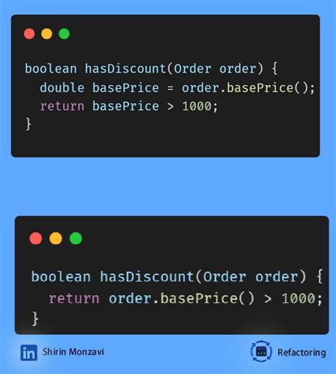 Shirin Monzavi On Linkedin ⚜ Refactoring Part 29⚜ Title Inline