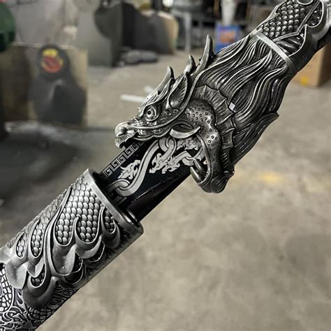 Handmade Original Design Dragon Theme Sword Straight Ninjato Katana