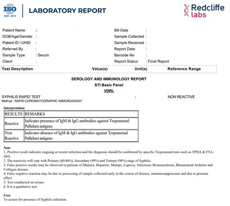 Vdrl Test Price Procedure Results Normal Range And Risks