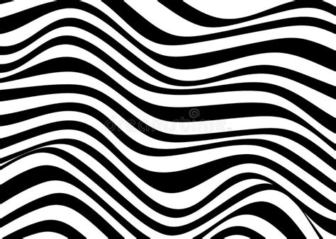 Psychedelic Lines Abstract Pattern Texture With Wavy Curves Stripes Optical Art Background