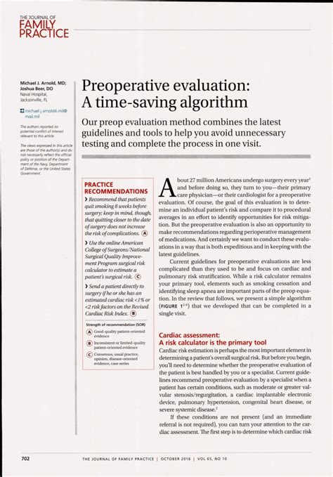 Pdf Preoperative Evaluation A Time Saving Algorithm