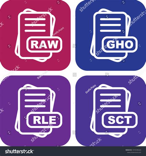 Set File Format Icons Stock Vector Royalty Free 1574185423 Shutterstock