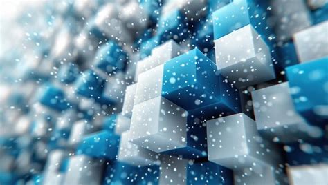 Abstract Blue And White Cubes Background Premium Ai Generated Image