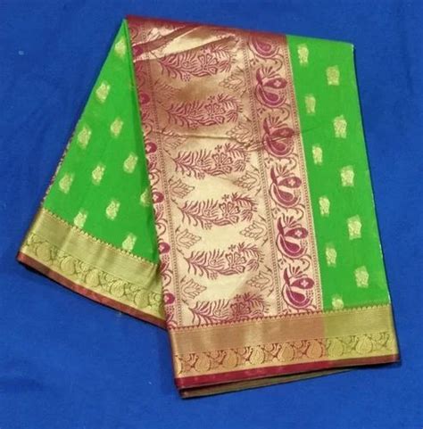 Ladies Green Silk Saree 6 M With Blouse Piece At Rs 600 In Maunath