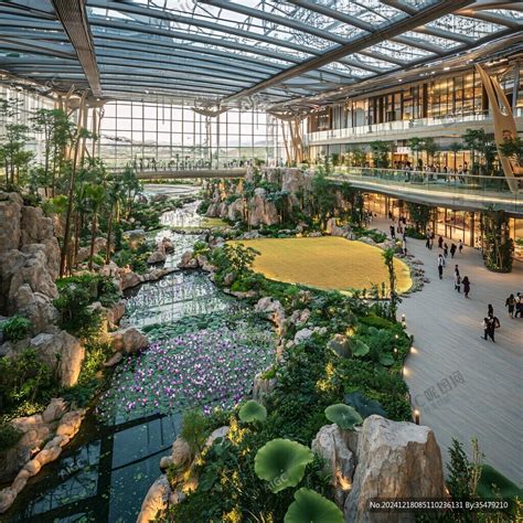 Ai创作图世园会内景 室内生态园 植物园室内馆 世园会展馆 室内热带植物园 室内生态馆 世园会场馆 生态园大厅 梅湖景区花博园内景 花园式购物中心 中庭湖泊 大型展览温室群 园博轴 中庭水系