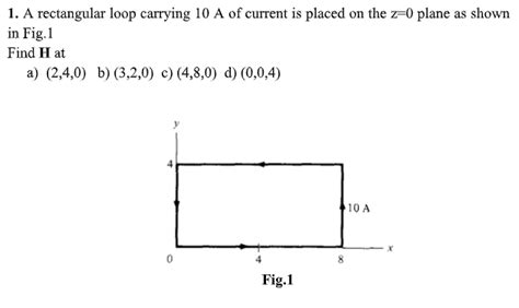 Solved 1 A Rectangular Loop Carrying 10 A Of Current Is