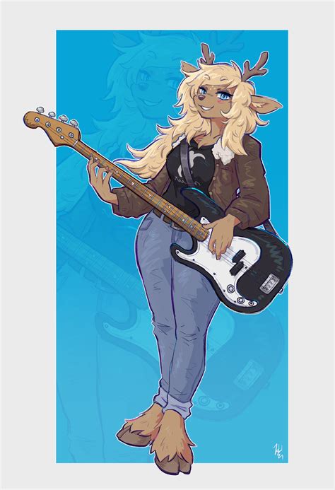 Deer Gorl Can Play Bass Commission Rfurry