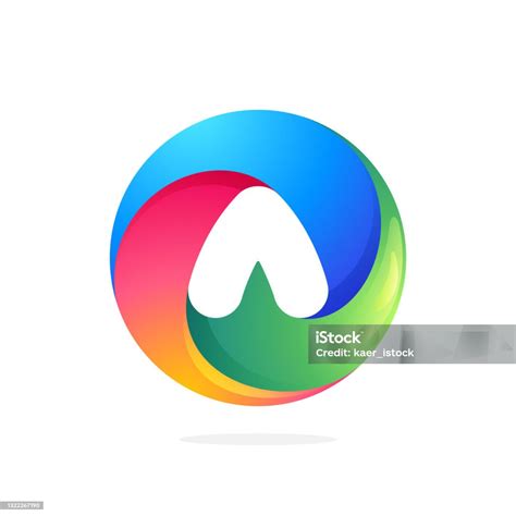Vetores De Um Logotipo De Letra Dentro Do Círculo De Loop Giratório E Mais Imagens De Letra A