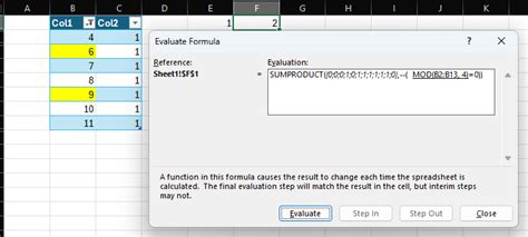 Excel Sumproduct Method For Counting Entries In Sliced Table Not