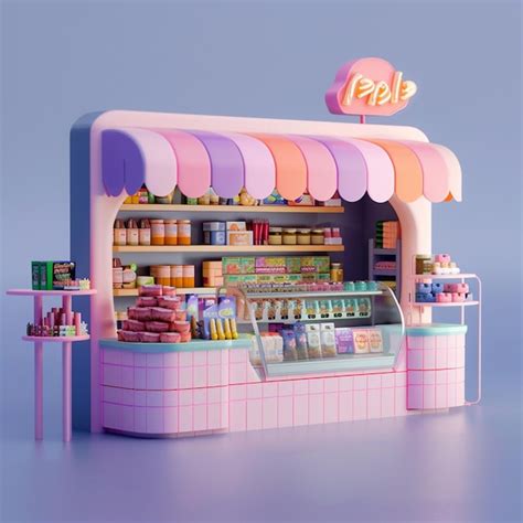 3d Rendering Of Mini Convenience Store Premium Ai Generated Image