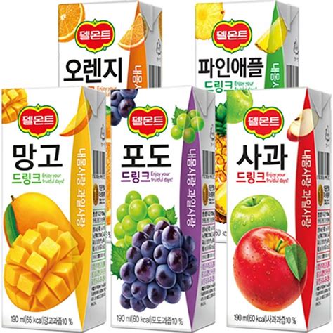 델몬트 드링크팩 190ml X 32팩 5종모음 주스팩 티몬