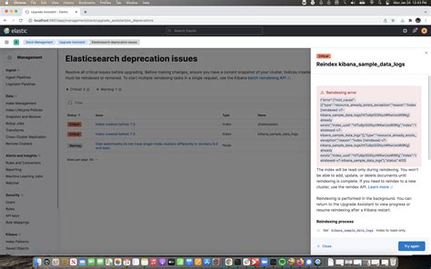 Upgrade Assistant Tells The User To Try Again After Reindex Fails Without Clear Remediation