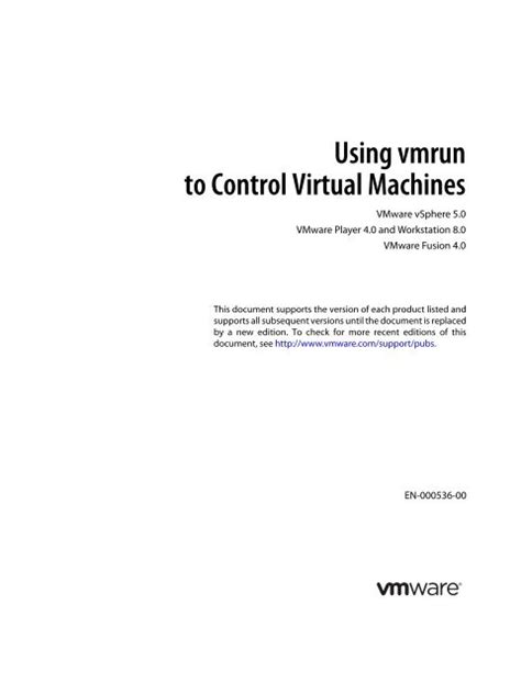 Using Vmrun To Control Virtual Machines Vmware
