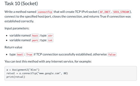Solved Task 10 Socket Write A Method Named Connecttcp That