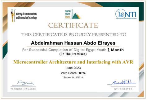 Abdelrahman Elrayes On Linkedin Avrmicrocontroller Certification Embeddedsystems Innovation