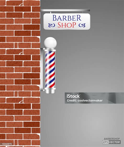 고립 된 현실적인 이발소 간판 세트 또는 빈티지 패션 유리 이발소 기둥 또는 스트립 빈티지 이발소 간판 Eps 벡터 벽에 대한 스톡 벡터 아트 및 기타 이미지 Istock