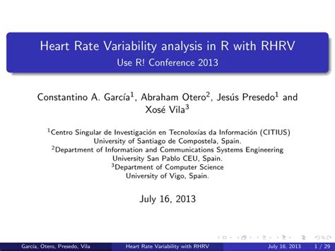 Ppt Heart Rate Variability Analysis In R With Rhrv Use R Conference Powerpoint Presentation