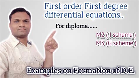 Msbte Applied Mathematics Differential Equations Examples On Formation Of D E Youtube